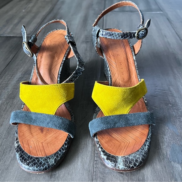 Chie Mihara | Shoes | Chie Mihara Finde Suede Leather Colorblock Wedge ...